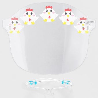 Chickens Cute Farm Hen Bird Cartoon Face Shield | Zazzle