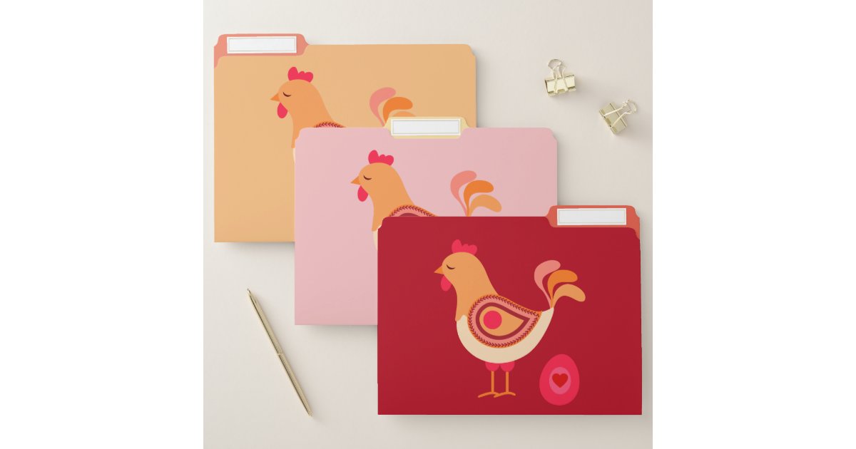 Chickens Hens Eggs Farmhouse File Folder | Zazzle