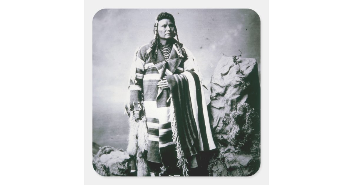 Chief Joseph (1840-1904) c.1880 (b/w photo) Square Sticker | Zazzle