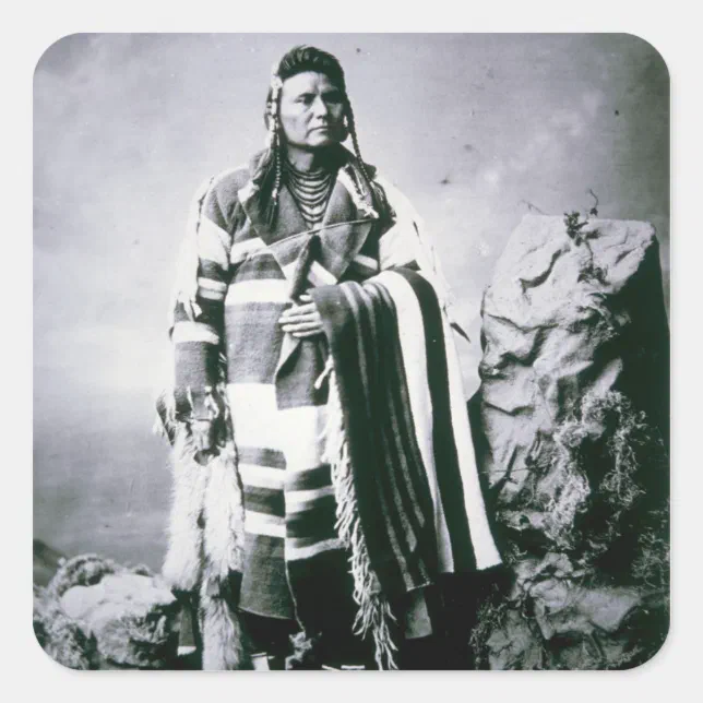 Chief Joseph (1840-1904) c.1880 (b/w photo) Square Sticker | Zazzle