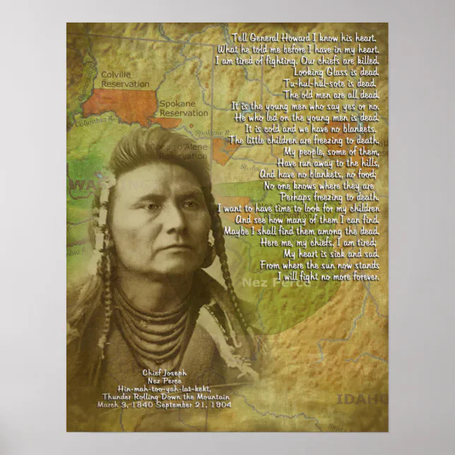 Chief Joseph of the Nez Perce Poster | Zazzle