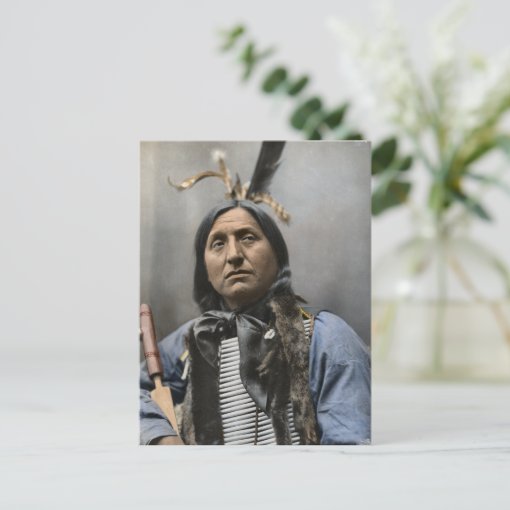 Chief Left Hand Bear Chief 1898 Vintage Postcard | Zazzle