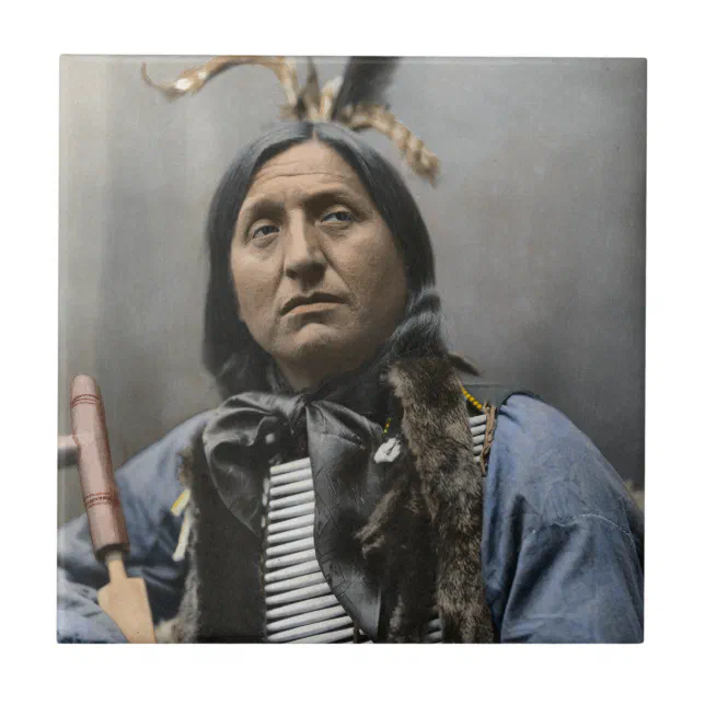 Chief Left Hand Bear Ogala Sioux Vintage Ceramic Tile | Zazzle