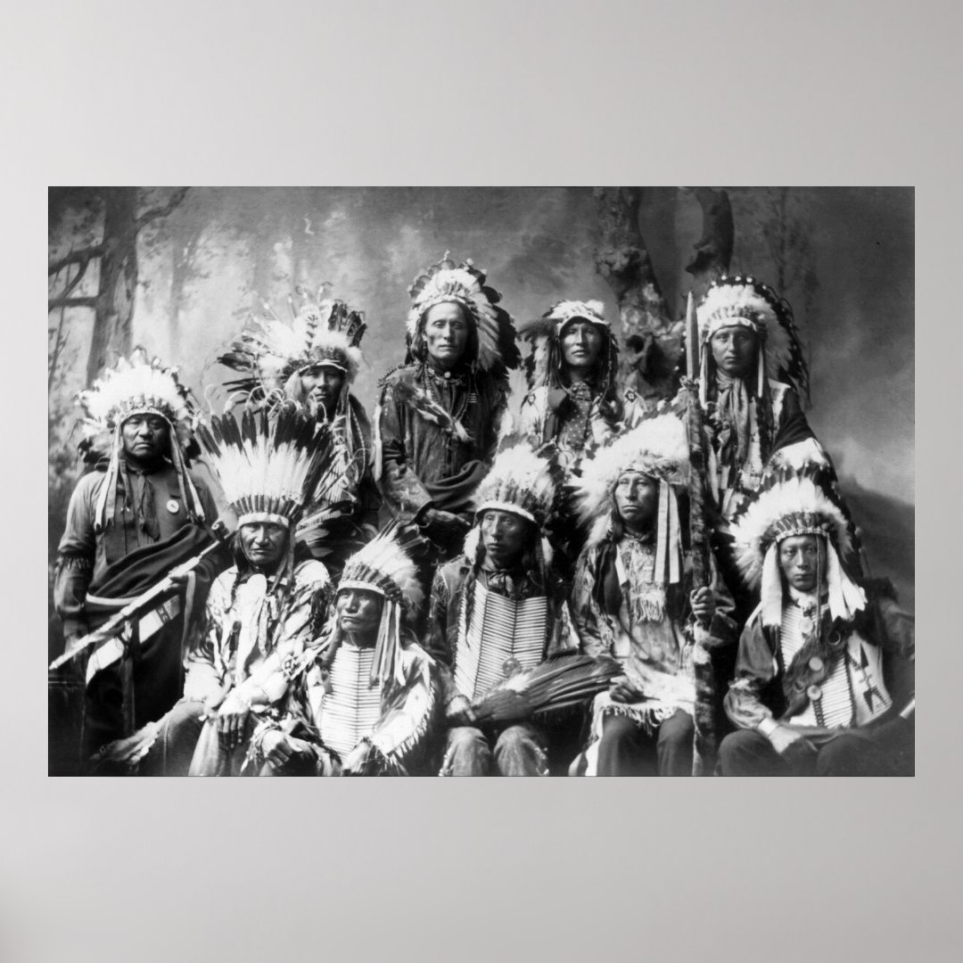 Chief Red Cloud With Other Chiefs: 1899 Poster | Zazzle