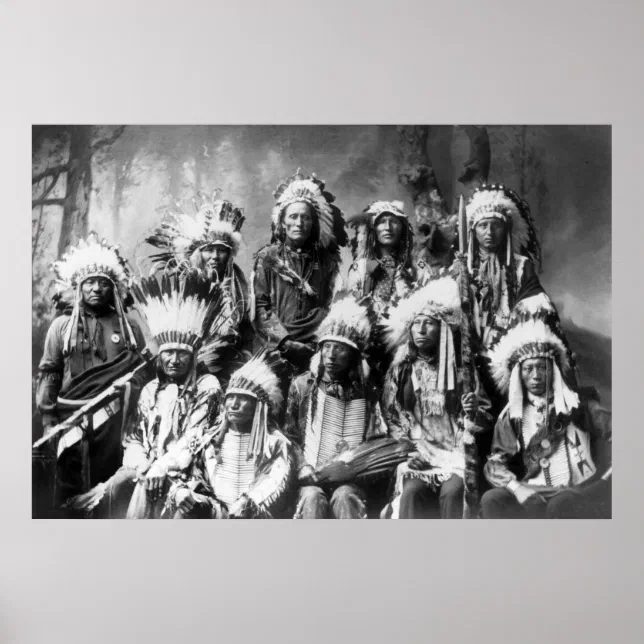 Chief Red Cloud With Other Chiefs: 1899 Poster | Zazzle