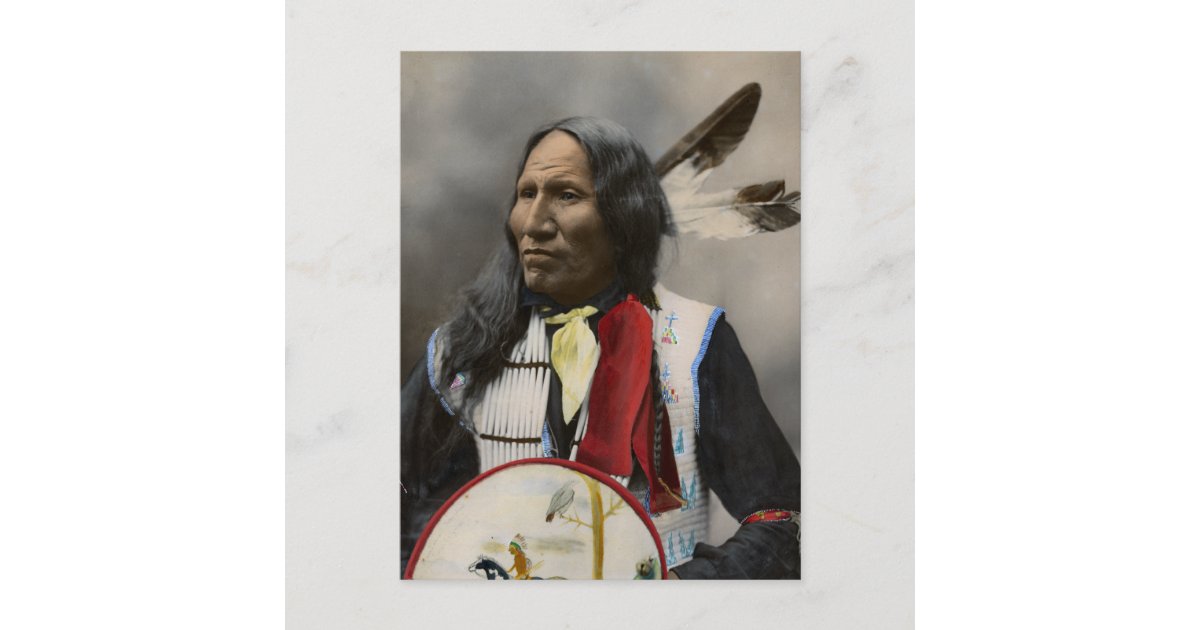 Chief Strikes With Nose, Oglala Sioux 1899 Postcard | Zazzle