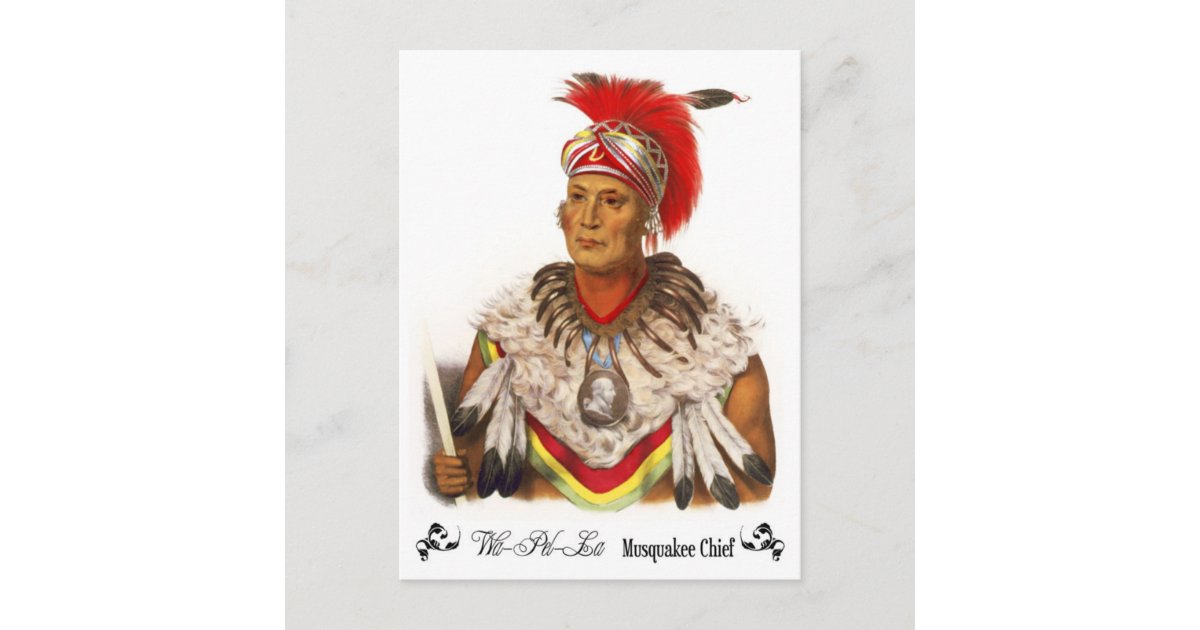 Chief Wapello, Musquakee Chief Postcard | Zazzle