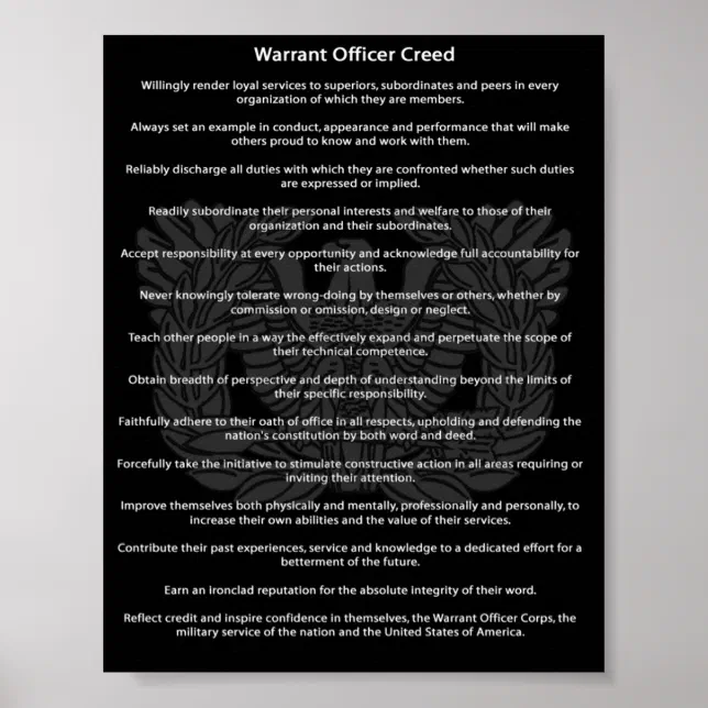 Chief Warrant Officer Creed Poster | Zazzle
