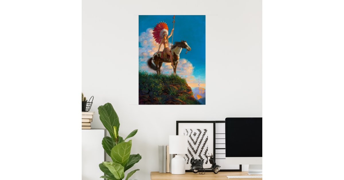 Chieftess Female Native American Indian Chief Poster | Zazzle