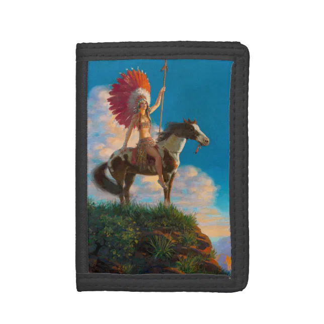 Chieftess Female Native American Indian Chief Trifold Wallet | Zazzle