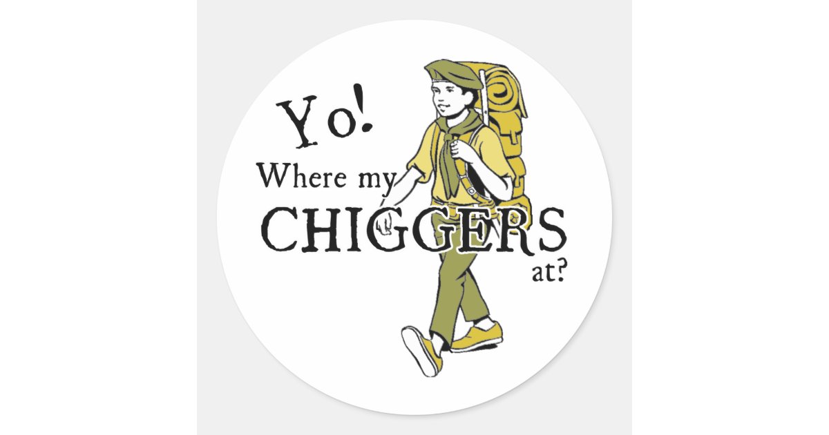 Chiggers Classic Round Sticker | Zazzle