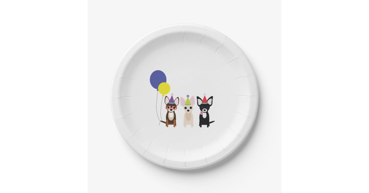Chihuahua Birthday Party Paper Plates | Zazzle