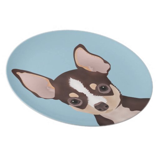 Chihuahua cartoon dinner plate | Zazzle