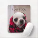 Chihuahua cute I wuff you love Valentines Mouse Pad | Zazzle