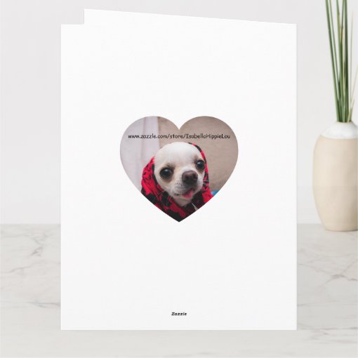 Chihuahua cute wuff you love Valentine heart photo Card | Zazzle