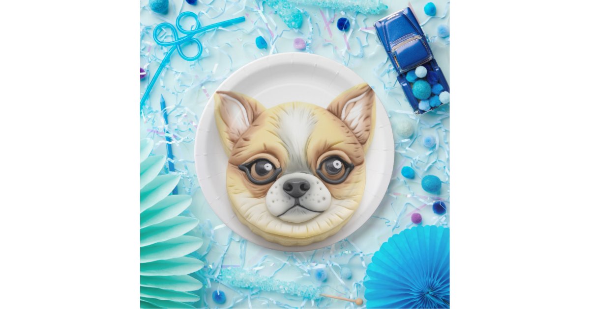 Chihuahua Dog 3D Inspired Paper Plates | Zazzle