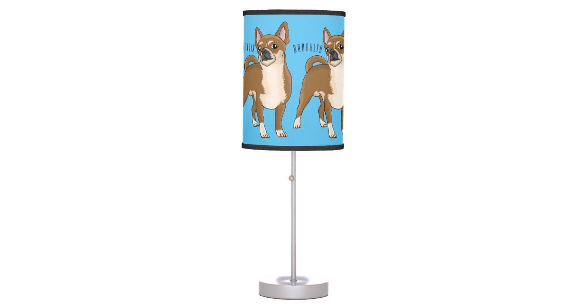 Chihuahua dog cartoon illustration table lamp | Zazzle