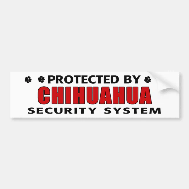 Chihuahua Dog Security Bumper Sticker | Zazzle