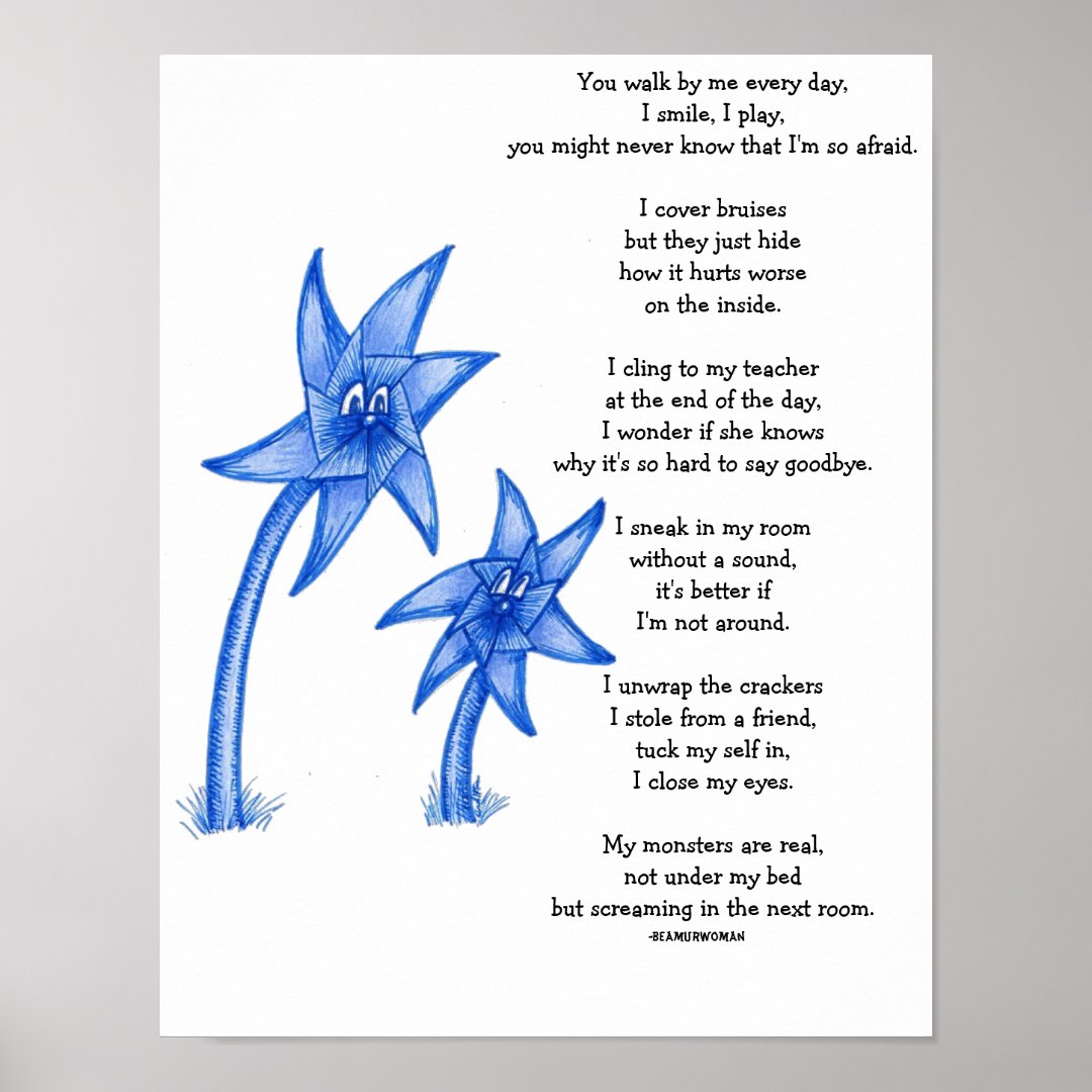 Child Abuse Awarness Poem Art Poster | Zazzle
