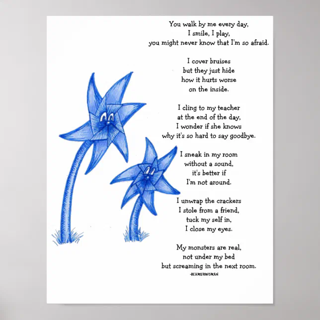Child Abuse Awarness Poem Art Poster | Zazzle