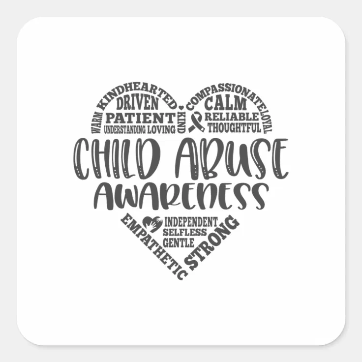 Child Abuse, Child Abuse awareness Square Sticker | Zazzle