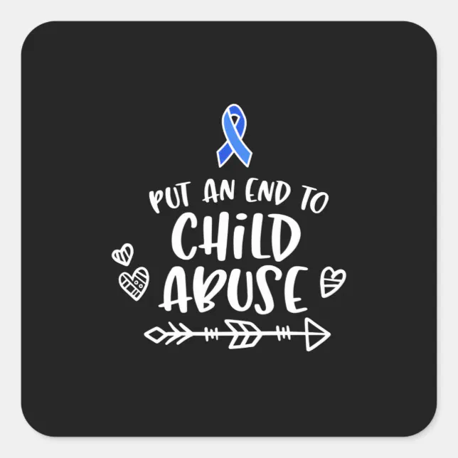 Child Abuse Prevention, awareness Square Sticker | Zazzle
