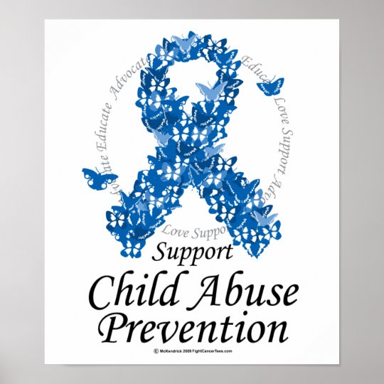 Child Abuse Ribbon of Butterflies Poster | Zazzle.com