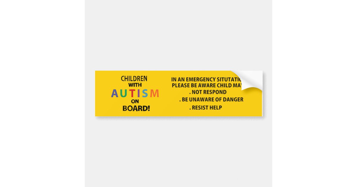 Child Autism Car Truck Decal Sticker. Alert Respon | Zazzle