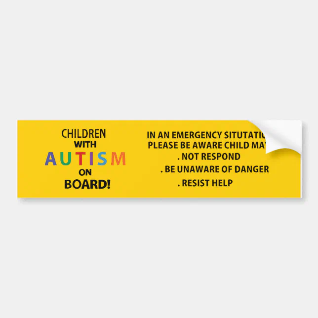 Child Autism Car Truck Decal Sticker. Alert Respon | Zazzle