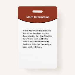 Child Baby Photo Name ID Identification Fun Card Badge | Zazzle