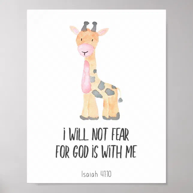 Child Bible Verse I will Not Fear Poster | Zazzle
