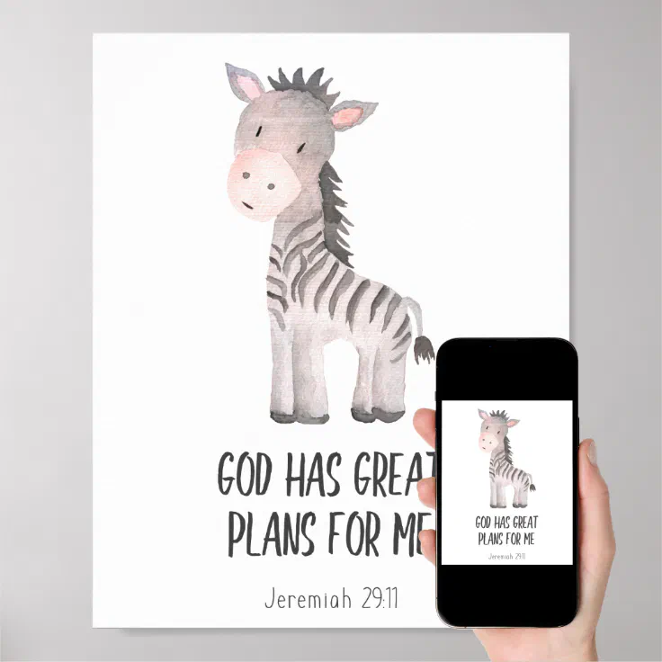 Child Bible Verse Nursery Decor Safari Animal | Zazzle