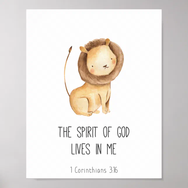 Child Bible Verse The Spirit of God Lives in Me Poster | Zazzle