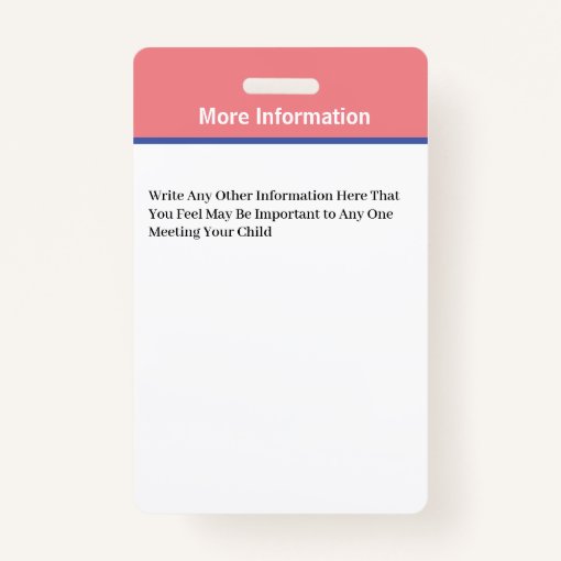 Child Boy Girl Kid Photo ID Identification Card Badge | Zazzle