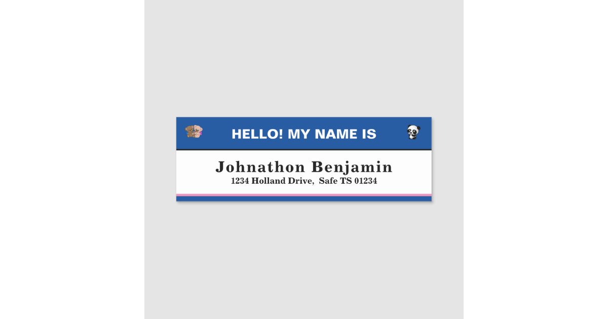 Child Boy Girl Kids ID Student Identification Name Tag | Zazzle