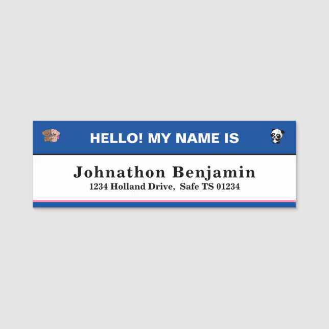 Child Boy Girl Kids ID Student Identification Name Tag | Zazzle