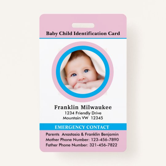 Child Boy Girl Photo ID Identification Card Badge | Zazzle.com