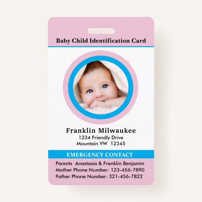 Child Boy Girl Photo ID Identification Card Badge | Zazzle.com