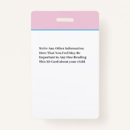 Child Boy Girl Photo ID Identification Card Badge | Zazzle