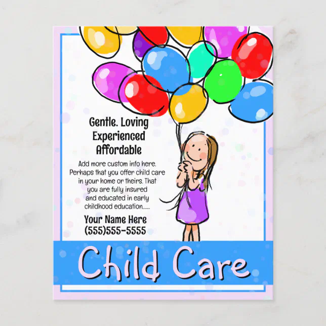 Child Care Babysitting Day Care 5x6 Flyer | Zazzle