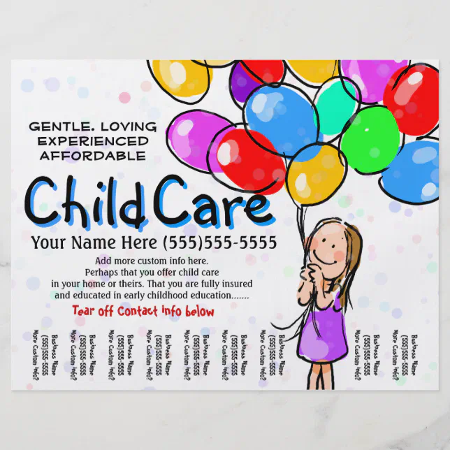 Child Care. Babysitting. Day Care. Promo Flyer | Zazzle