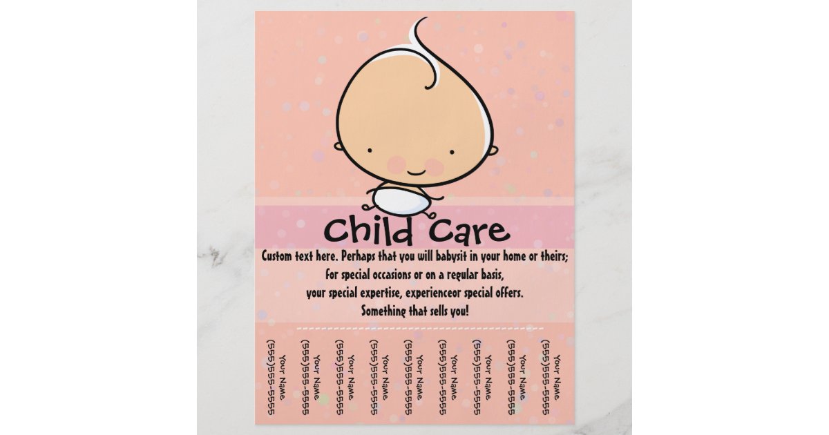 Child Care. Babysitting.tearsheet flyer | Zazzle.com