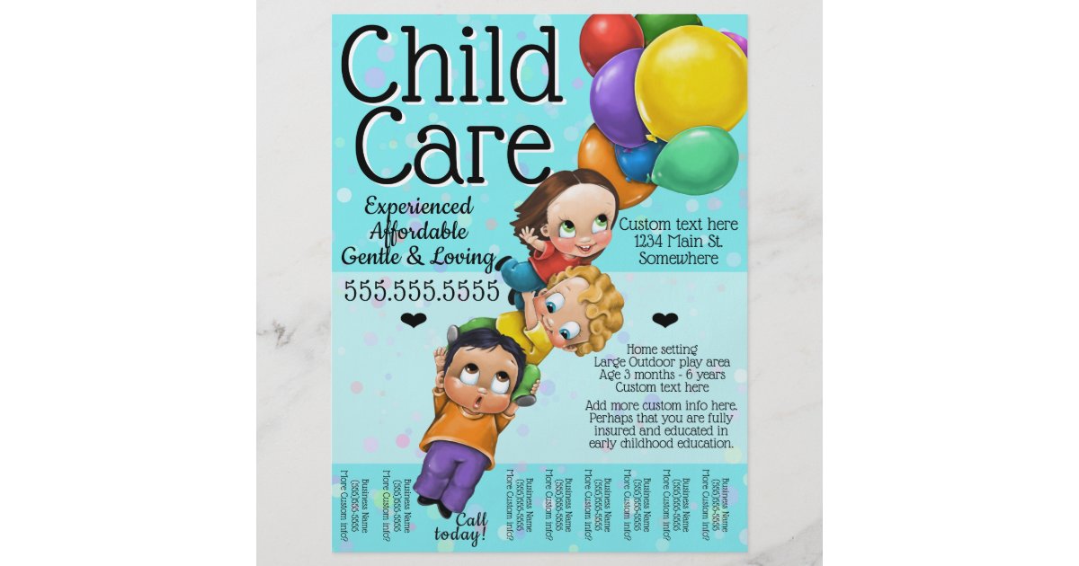 Child Care. Day Care. 8x10 Custom Tear Sheet | Zazzle