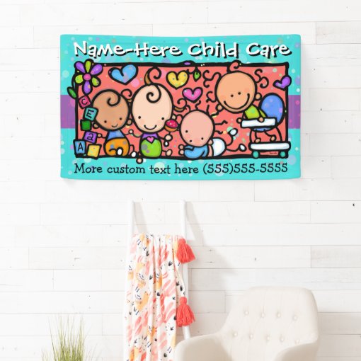 Child Care.Daycare.Pre-School.Customizable Banner | Zazzle
