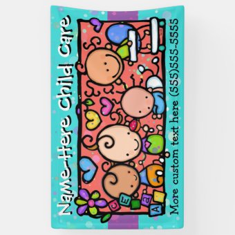 Child Care.Daycare.Pre-School.Customizable Banner | Zazzle