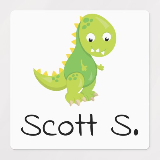 Child Cute Dinosaur Waterproof Iron On Clothing Kids' Labels | Zazzle