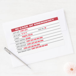 Child Emergency Information Sticker | Zazzle