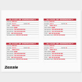 Child Emergency Information Sticker | Zazzle