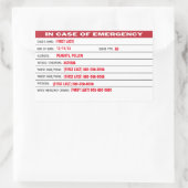 Child Emergency Information Sticker | Zazzle
