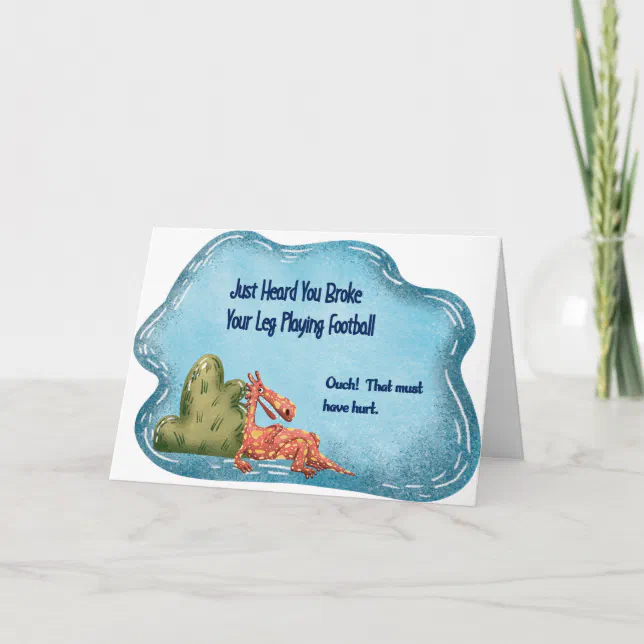 Child Get Well Broken Leg Playing Football Card | Zazzle